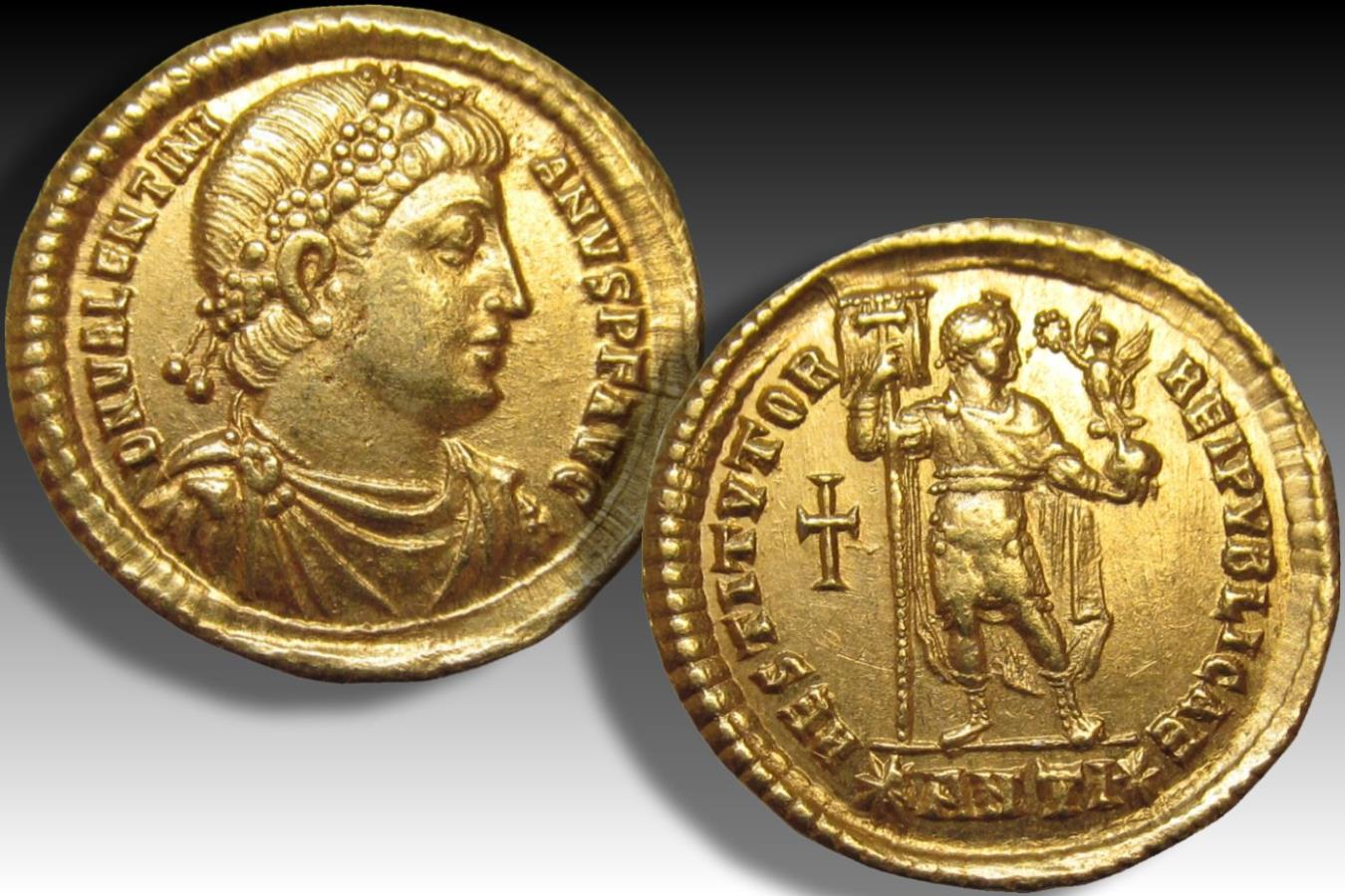 AV gold solidus Valentinian I, Antioch mint circa 364-367 A.D ...