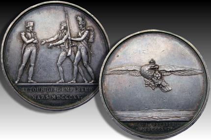 1815 A.D. Napoleon I Bonaparte: commemorating his return from Elba ...