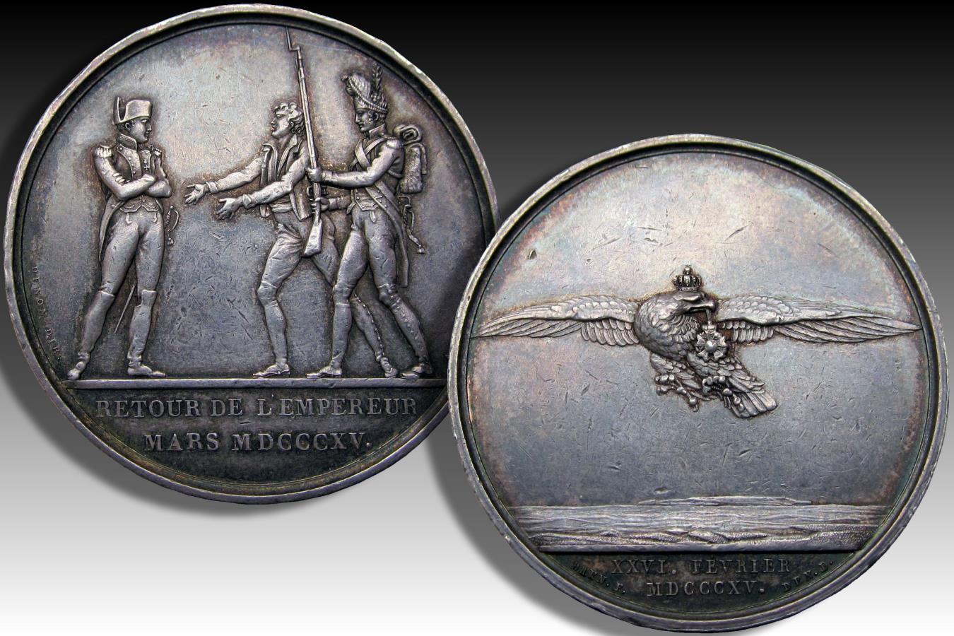 1815 A.D. Napoleon I Bonaparte: commemorating his return from Elba ...