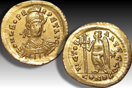 AV gold solidus Leo I, Constantinople mint - officina Θ (= 9th) - circa ...