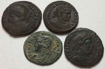 Group of 4x follis Constantinian Dynasty: Constantine I and Constantine II
