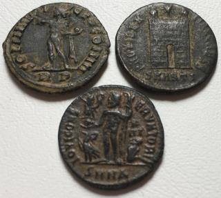 Group of 3x follis Constantinian Dynasty: Constantine I, Constantine II ...