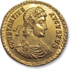 AV gold solidus Constantius II as Augustus, Siscia mint 340-350 A.D ...