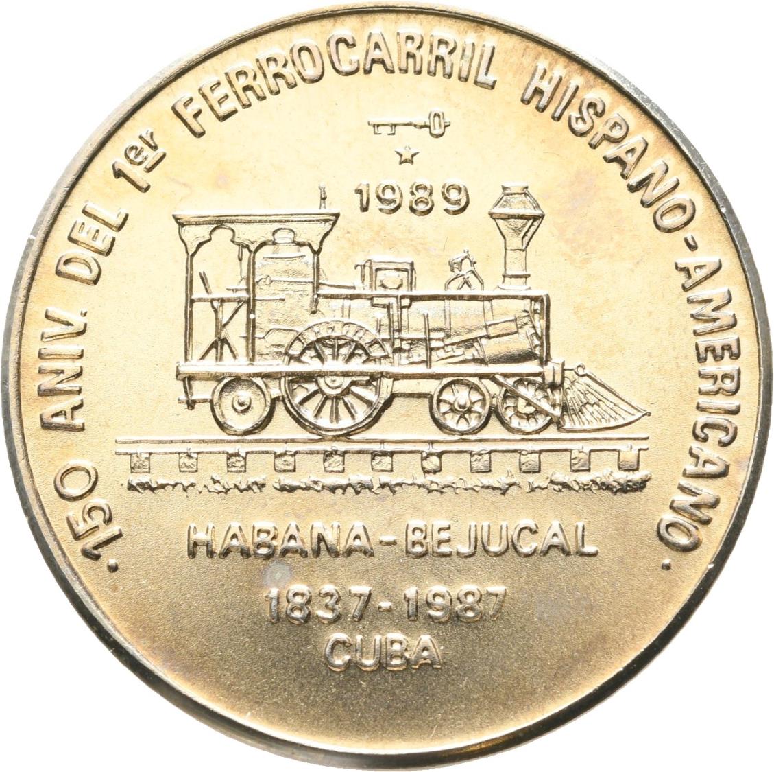 Cuba 1 Peso 1989 First Cuban Railroad | Germanic/Dark Ages Coins