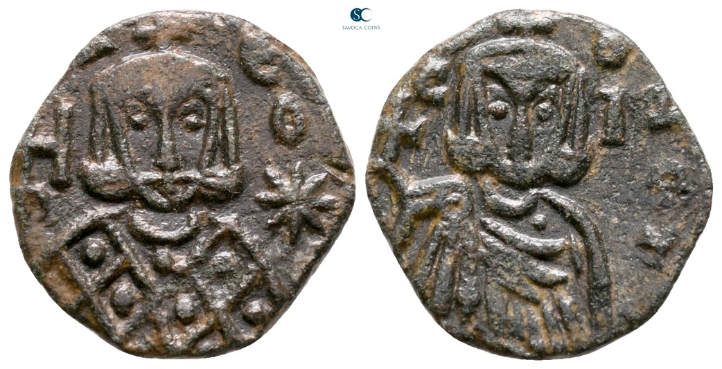 Leo V the Armenian, with Constantine, 813-820. Follis Syracuse.