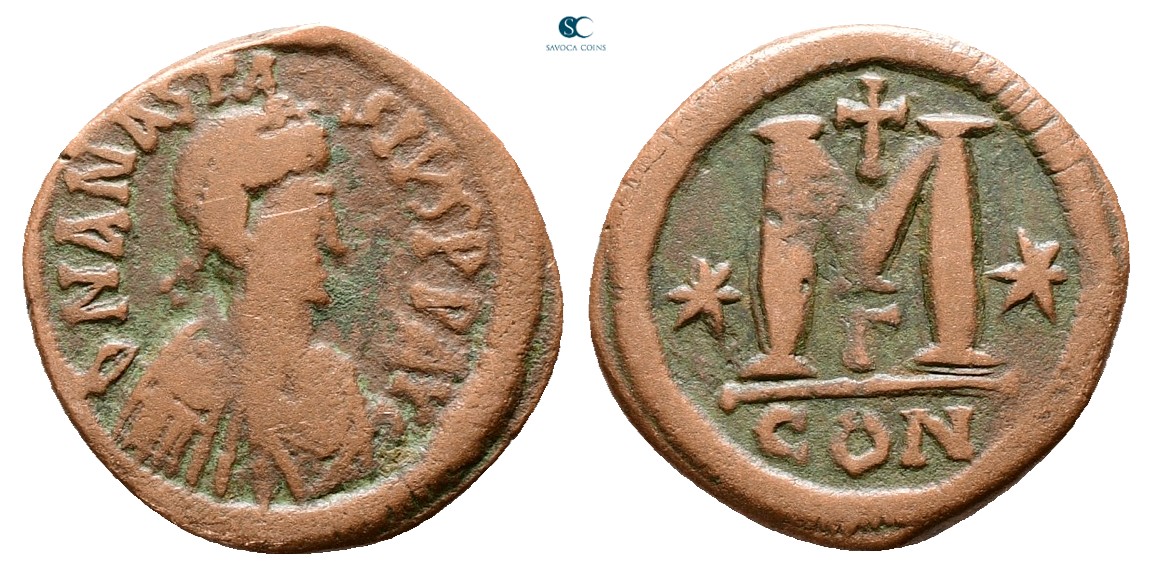 Anastasius I. 491-518. Æ Follis - Constantinople | Byzantine Coins