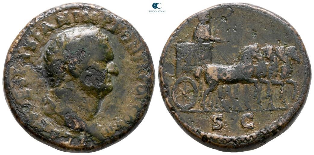 Titus. As Caesar, AD 69-79. Æ Sestertius Judaea Capta commemorative.