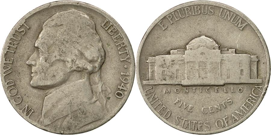 United States Jefferson Nickel 5 Cents 1940 U S Mint Philadelphia united-states-jefferson-nickel-5-cents-1940-u-s-mint-philadelphia