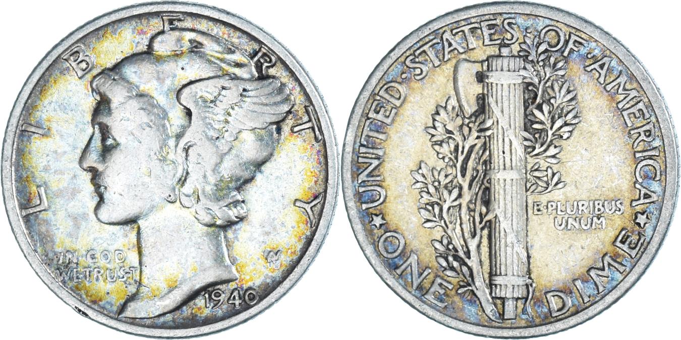 Coin, United States, Dime, 1940 | 10 Cents