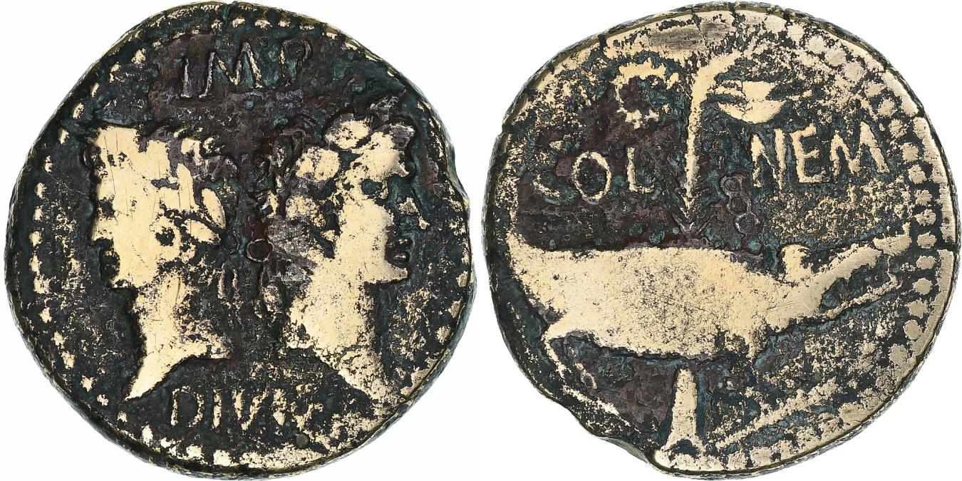 Augustus & Agrippa, As, 9-3 BC, Nîmes, Bronze, , RIC:158 | Roman ...