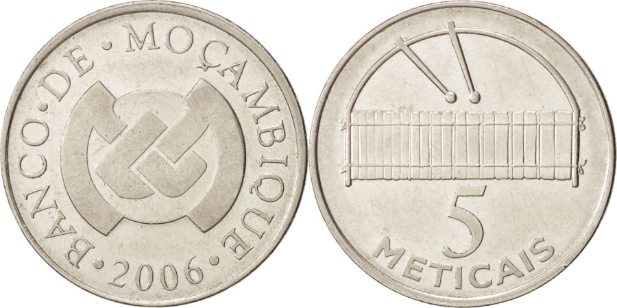 Mozambique, 5 Meticais, 2006, , Nickel plated steel, KM:139 | African Coins