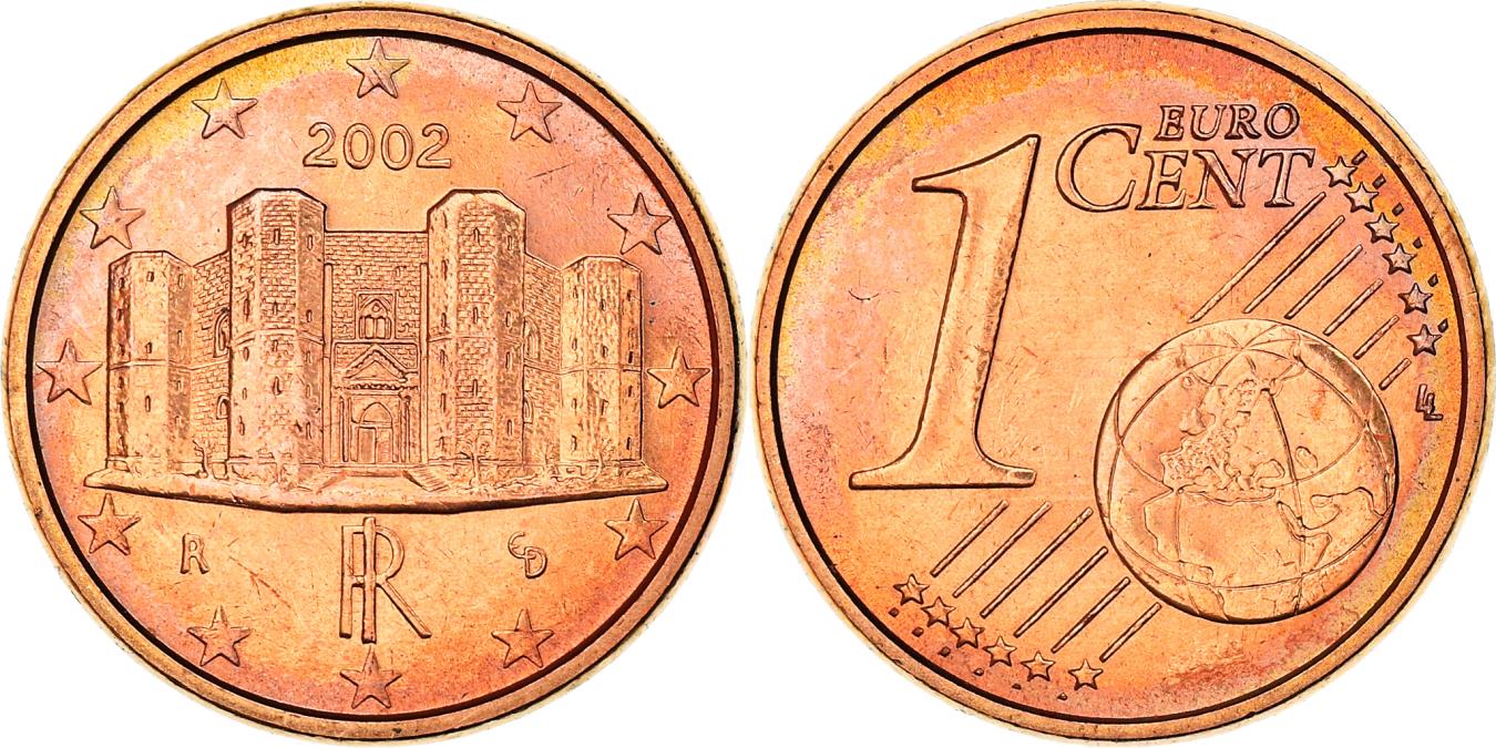 Italy, 1 Cent, The Castel del Monte, 2002, , Copper Plated Steel