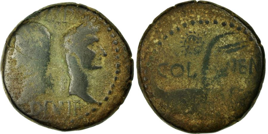 Coin, Augustus, Dupondius, 10-14 AD, Nîmes, , Bronze, RIC:160