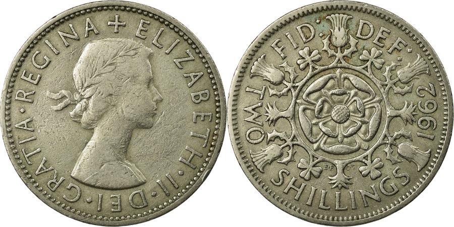 Coin, Great Britain, Elizabeth II, Florin, Two Shillings, 1962,
