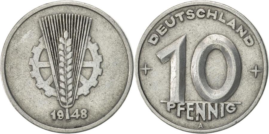 GERMAN-DEMOCRATIC REPUBLIC, 10 Pfennig, 1948, Berlin, , Aluminum, KM:3