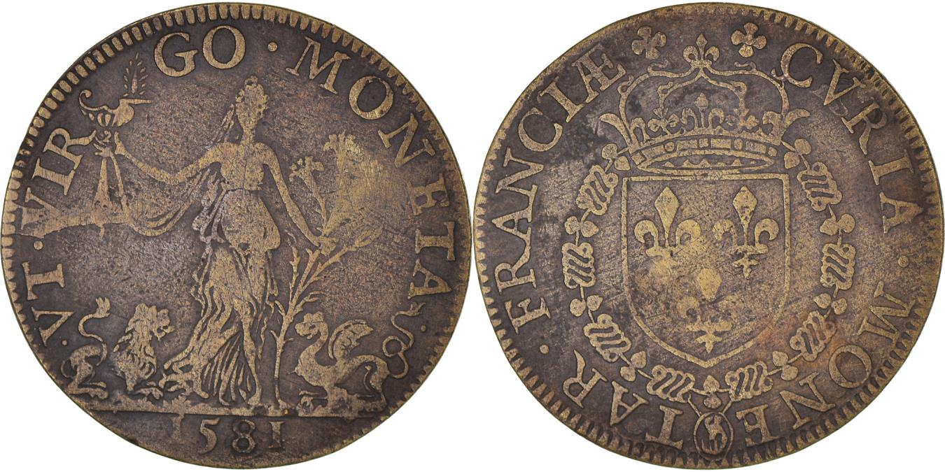France, Token, Royal, Henri III, Cour des Monnaies de Paris, History, 1581