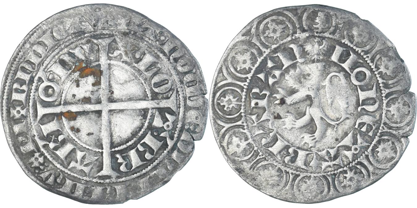 Coin, France, BRABANT, Jean III, Gros, 1312-1355, Bruxelles, , Silver