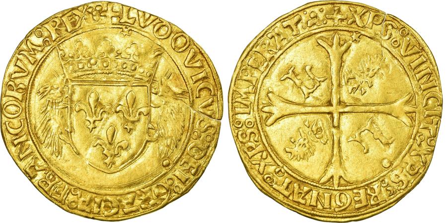 Coin, France, Louis XII, Ecu d'or aux Porcs-Epics, Lyon, , Gold