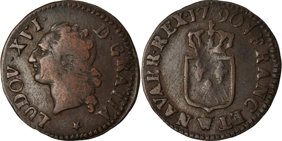 Coin, France, Louis XVI, Liard, Liard, 1790, Lille, , Copper | European ...