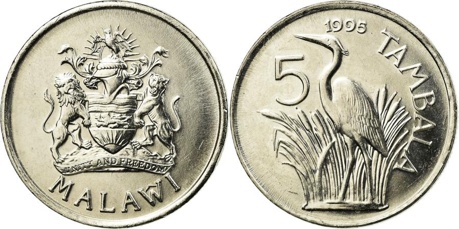 Coin, Malawi, 5 Tambala, 1995, , Nickel plated steel, KM:26 | African Coins