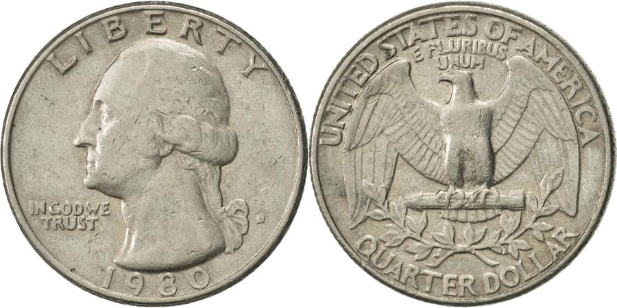 United States, Washington Quarter, Quarter, 1980, U.S. Mint, Denver,