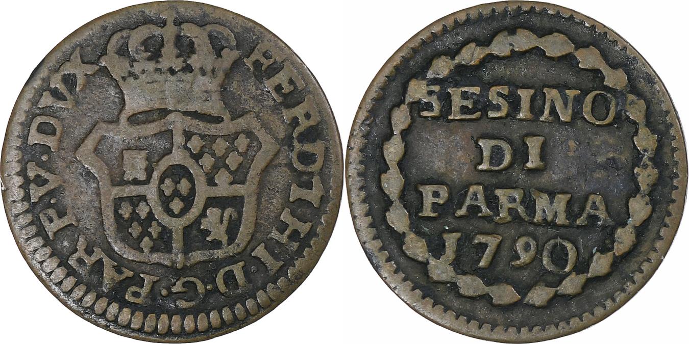 Italy, Duchy of Parma, Ferdinand I, Sesino, 1790, Parma, , Copper, KM:3