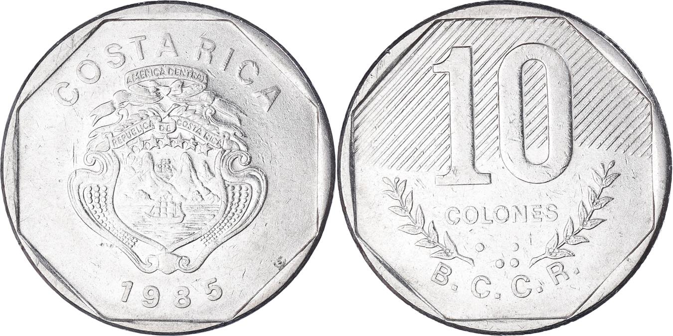 Coin, Costa Rica, 10 Colones, 1985 | North & Central American and ...