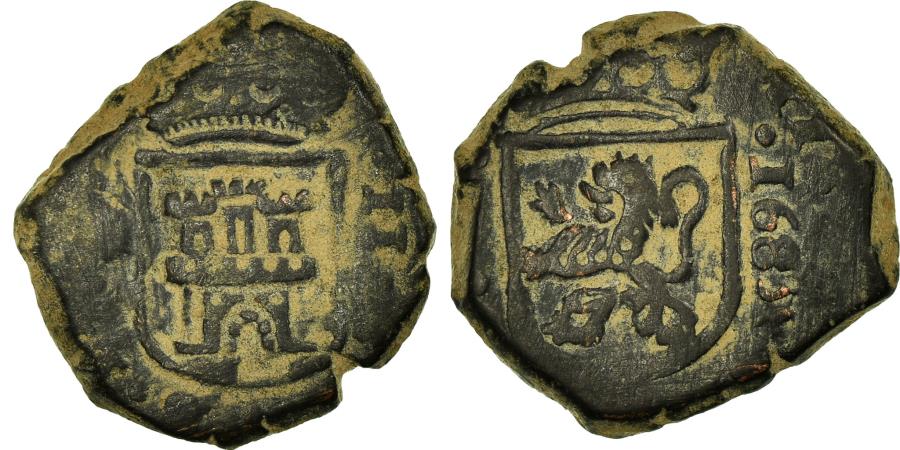 Coin, Spain, Charles II, 2 Maravedis, 1684, Segovia, , Bronze, KM:5.7