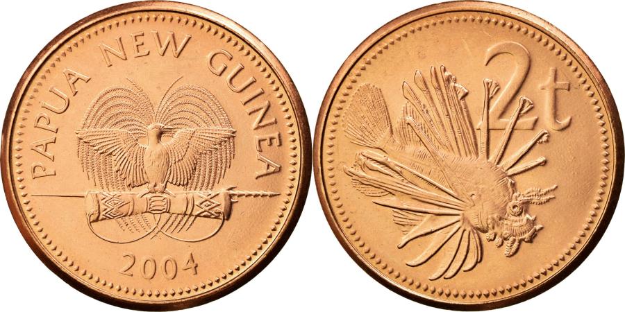 Coin, Papua New Guinea, 2 Toea, 2004, , Bronze, KM:2 | Australian ...