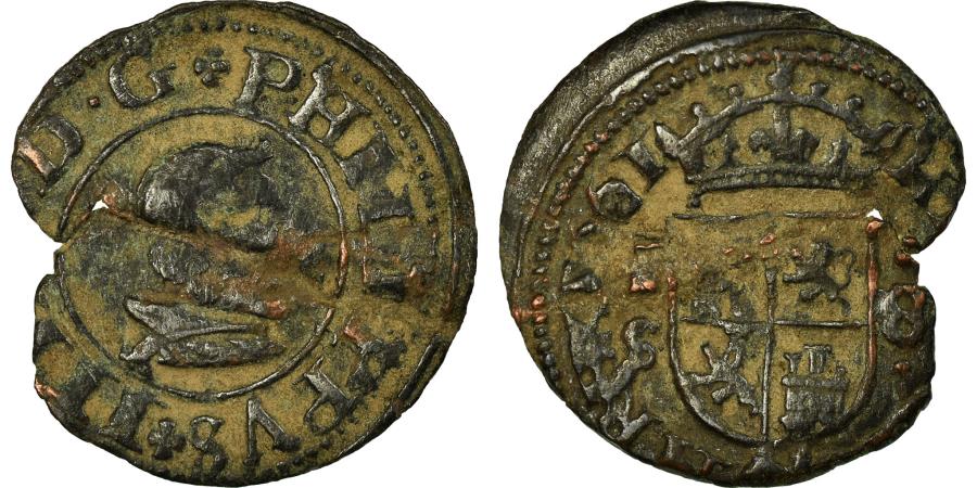 Coin, Spain, Philip IV, 8 Maravedis, 1661, Segovia, , Copper, KM:162