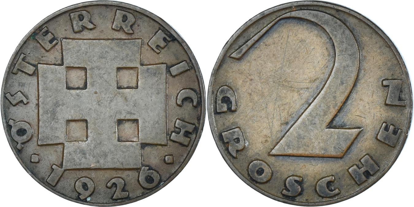 Coin, Austria, 2 Groschen, 1926 | European Coins