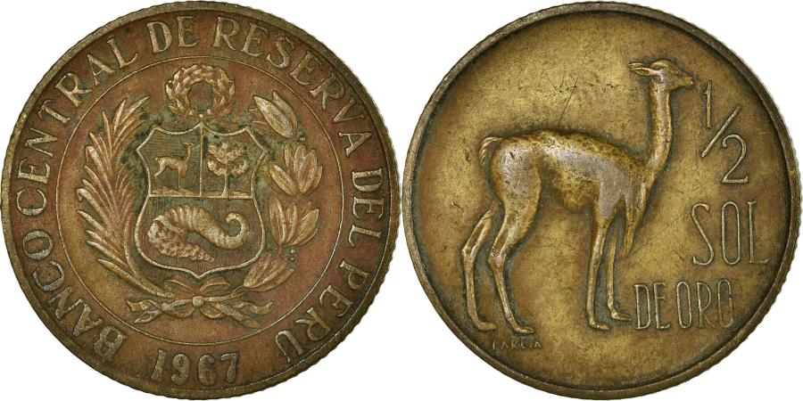 Coin, Peru, 1/2 Sol, 1967, Lima, , Brass, KM:247 | South American Coins