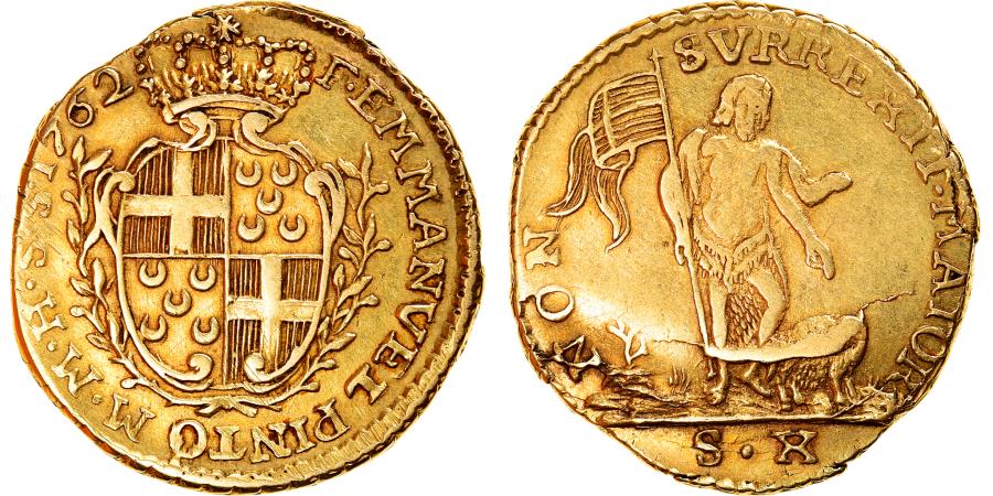 Coin, MALTA, ORDER OF, Emmanuel Pinto, 10 Scudi, 1762, Rare, , Gold