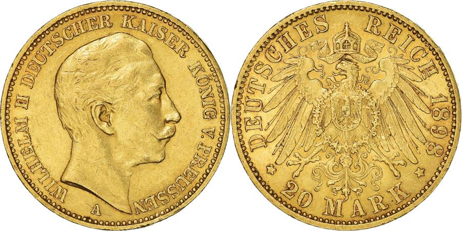 Coin, German States, PRUSSIA, Wilhelm II, 20 Mark, 1898, Berlin,