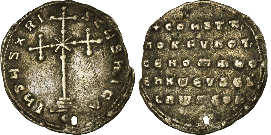 Coin, Constantine VII with Romanus I, Miliaresion, 945-959, Constantinople