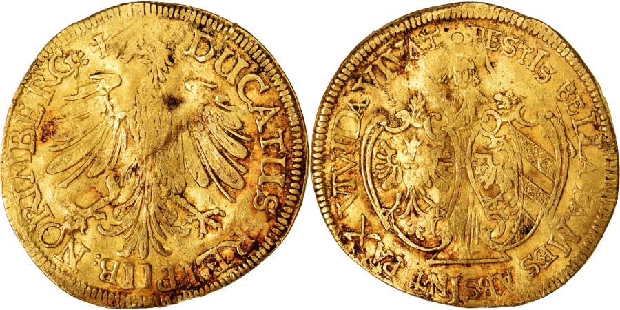 Coin, German States, Ducat, 1635, Nurnberg, , Gold, Friedberg:1827