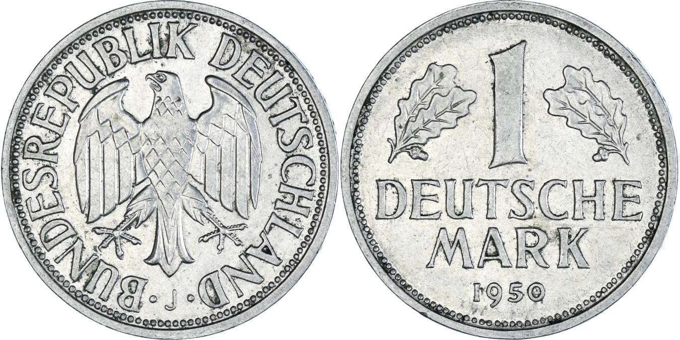 Coin, Germany, 1 Deutsche Mark, 1950 | European Coins