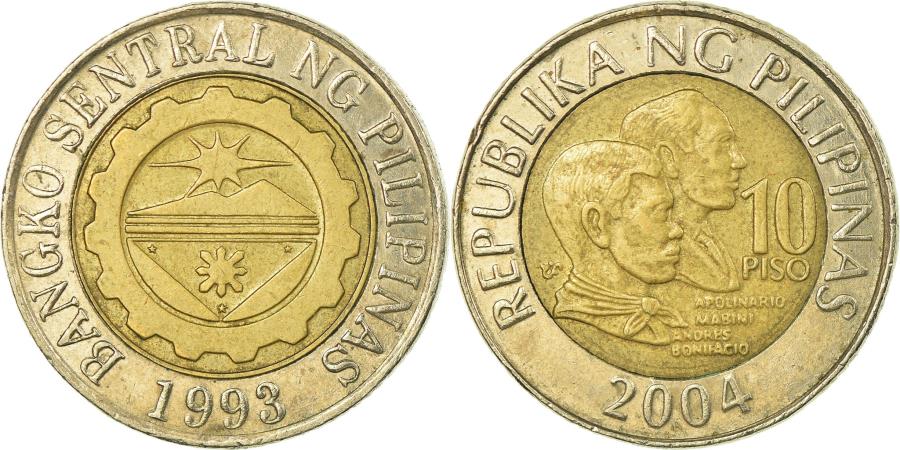 Coin, Philippines, 10 Piso, 2004, Manila, , Bi-Metallic, KM:278