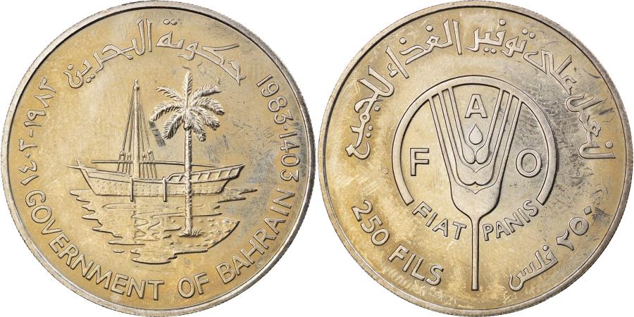 Coin, Bahrain, 250 Fils, 1983, , Copper-nickel, KM:7 | Asian and Middle ...