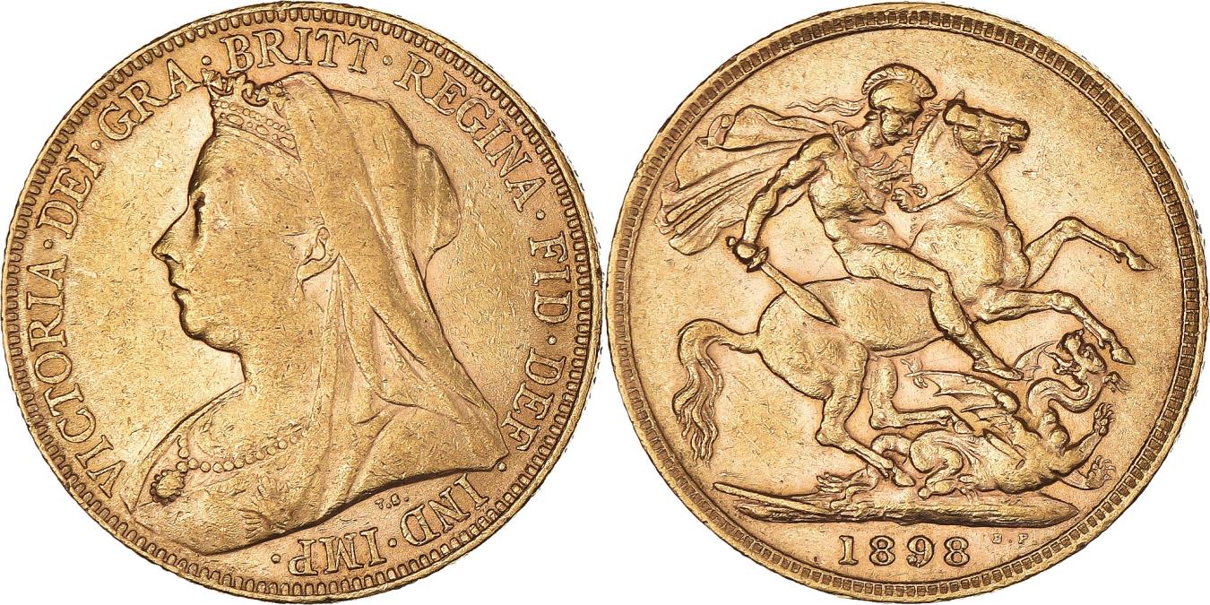 Coin, Great Britain, Victoria, Sovereign, 1898, , Gold, KM:785