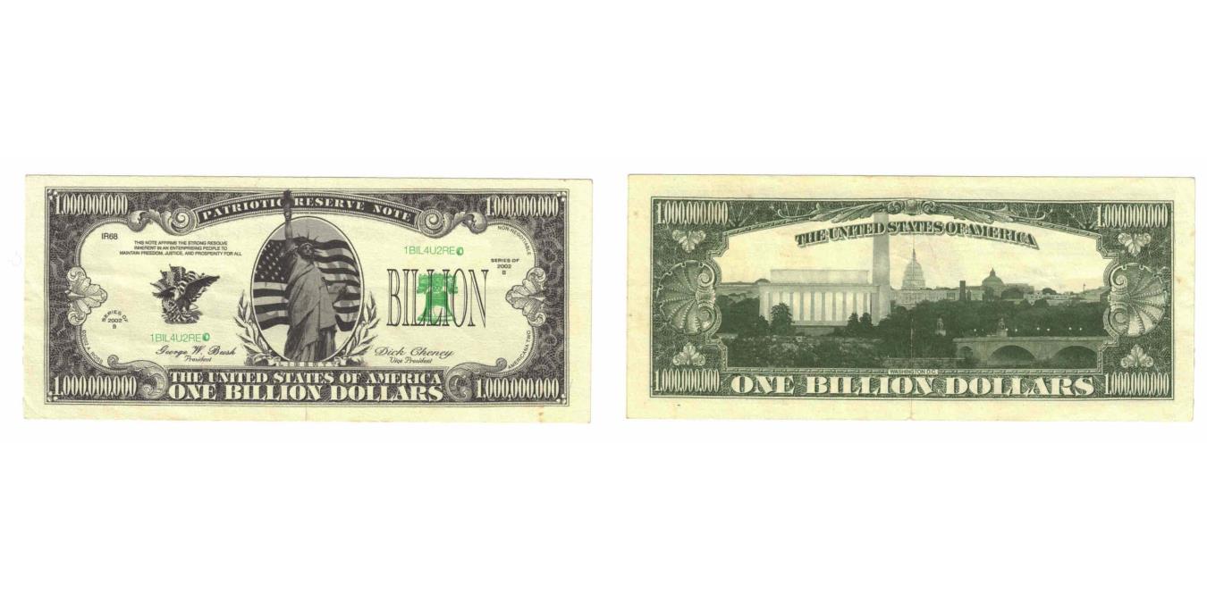 Banknote, United States, 1 Billion Dollars, 2002, EF(40-45) | World ...