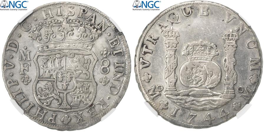 Coin, Mexico, Philip V, 8 Reales, 1744, Mexico, NGC, XF Details, Silver ...