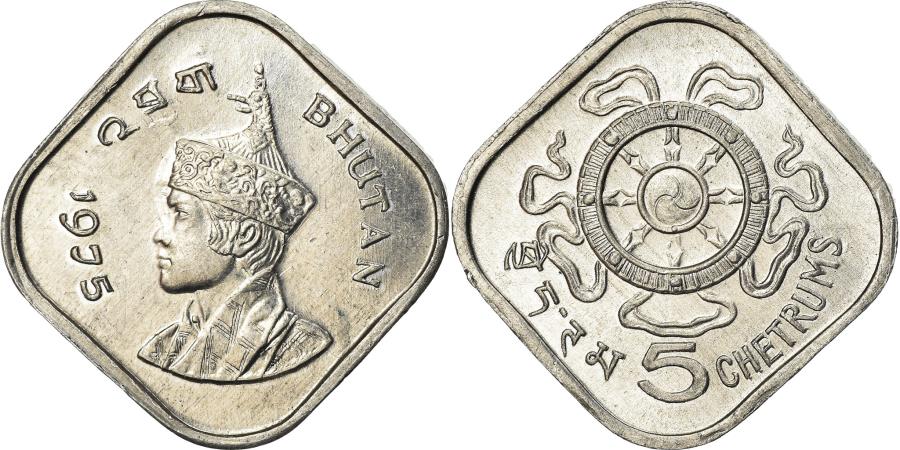 Coin, Bhutan, 5 Chetrums, 1975, , Aluminum, KM:37 | Asian and Middle ...