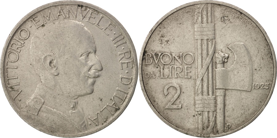 Italy, Vittorio Emanuele III, 2 Lire, 1923, Rome, , Nickel, KM:63
