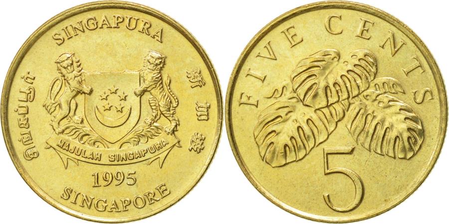 Singapore, 5 Cents, 1995, Singapore Mint, , Aluminum-Bronze, KM:99