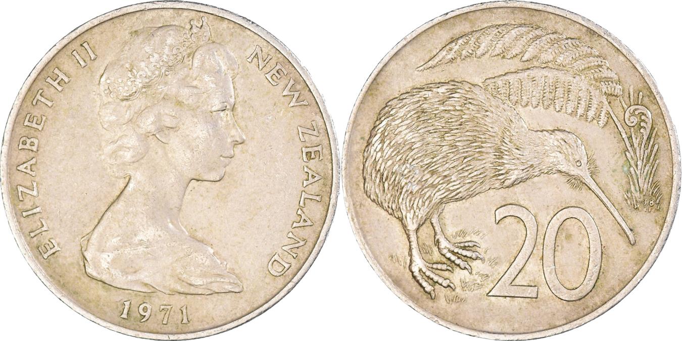Coin, New Zealand, 20 Cents, 1971 | Australian & Oceanian Coins