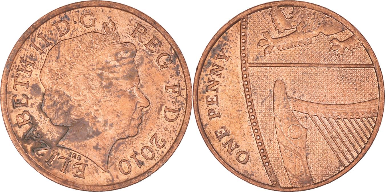 Coin, Great Britain, Elizabeth II, Penny, 2010, , Copper Plated Steel