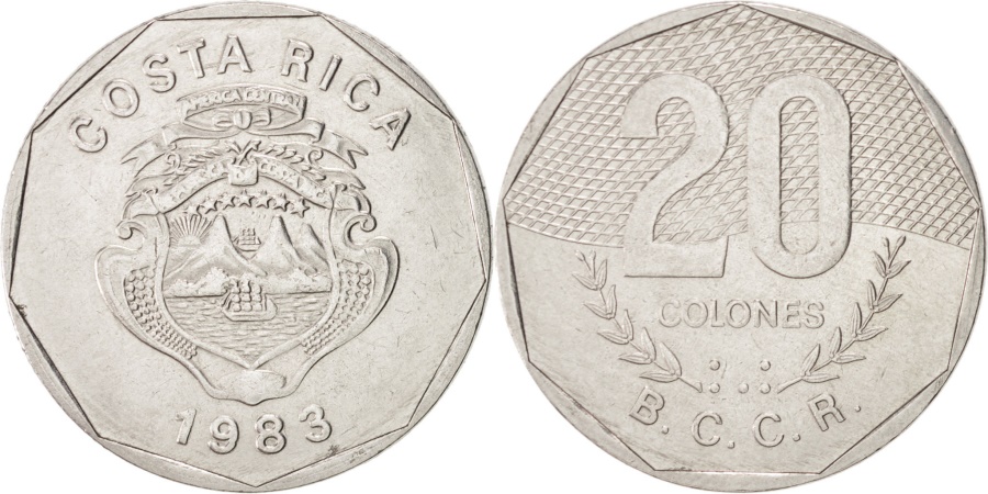 Costa Rica, 20 Colones, 1983, KM:216.1 | North & Central American and ...