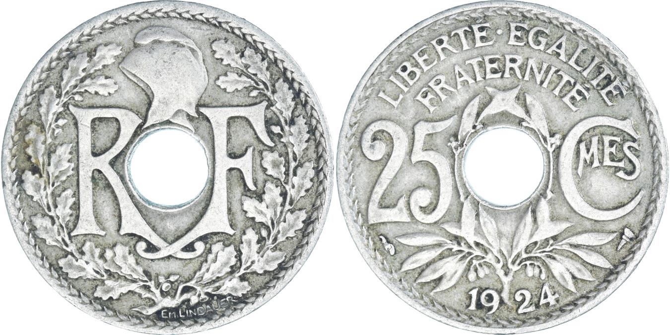 Coin, France, 25 Centimes, 1924 | European Coins