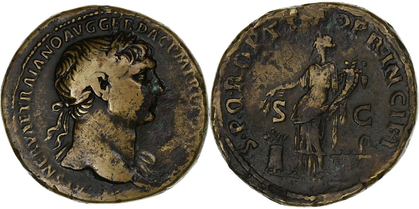 Trajan, Sestertius, 103-111, Rome, Bronze, , RIC:492 | Roman Imperial Coins